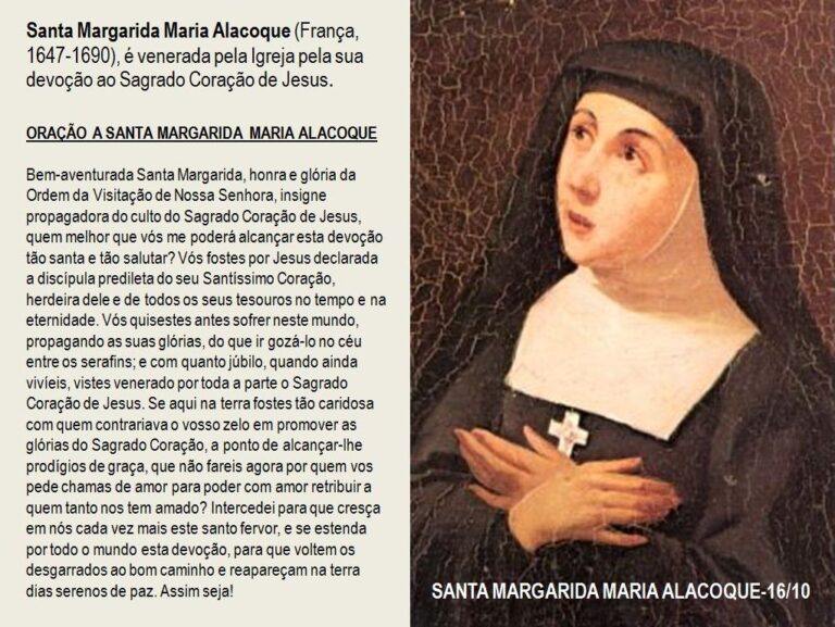 ORAÇÃO A SANTA MARGARIDA MARIA ALACOQUE – Sou Todo Teu, Maria